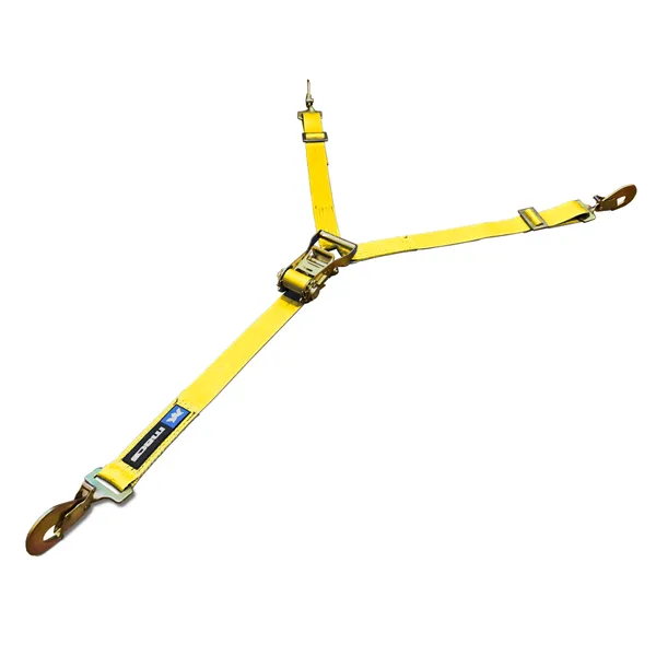 35" to 40" Y-Strap with Twisted Snap Hook - Yellow | Mac's Custom Tie-Downs