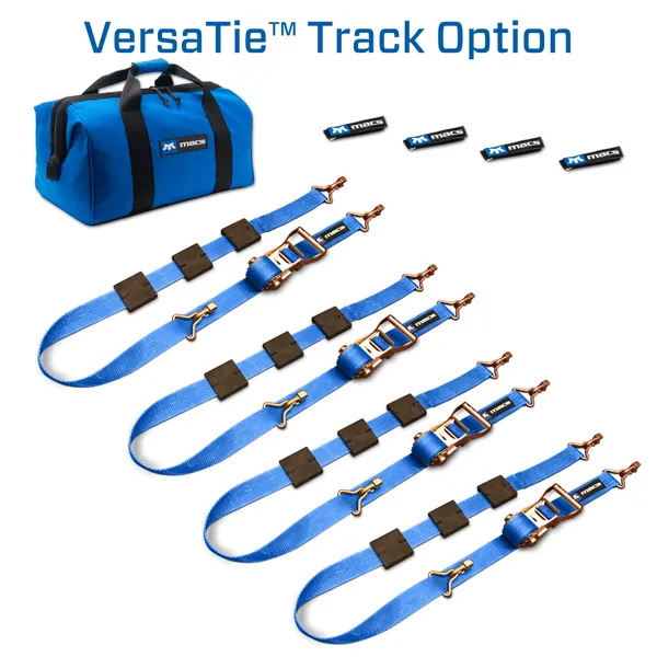 2" x 10' Tire Block Strap Pack with VersaTie Track Ends - Blue | Mac's ...