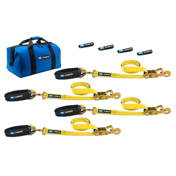 2" x 6' Pro Pack Premium Tie-Down Strap Kit with 24" Axle Strap, Direct ...